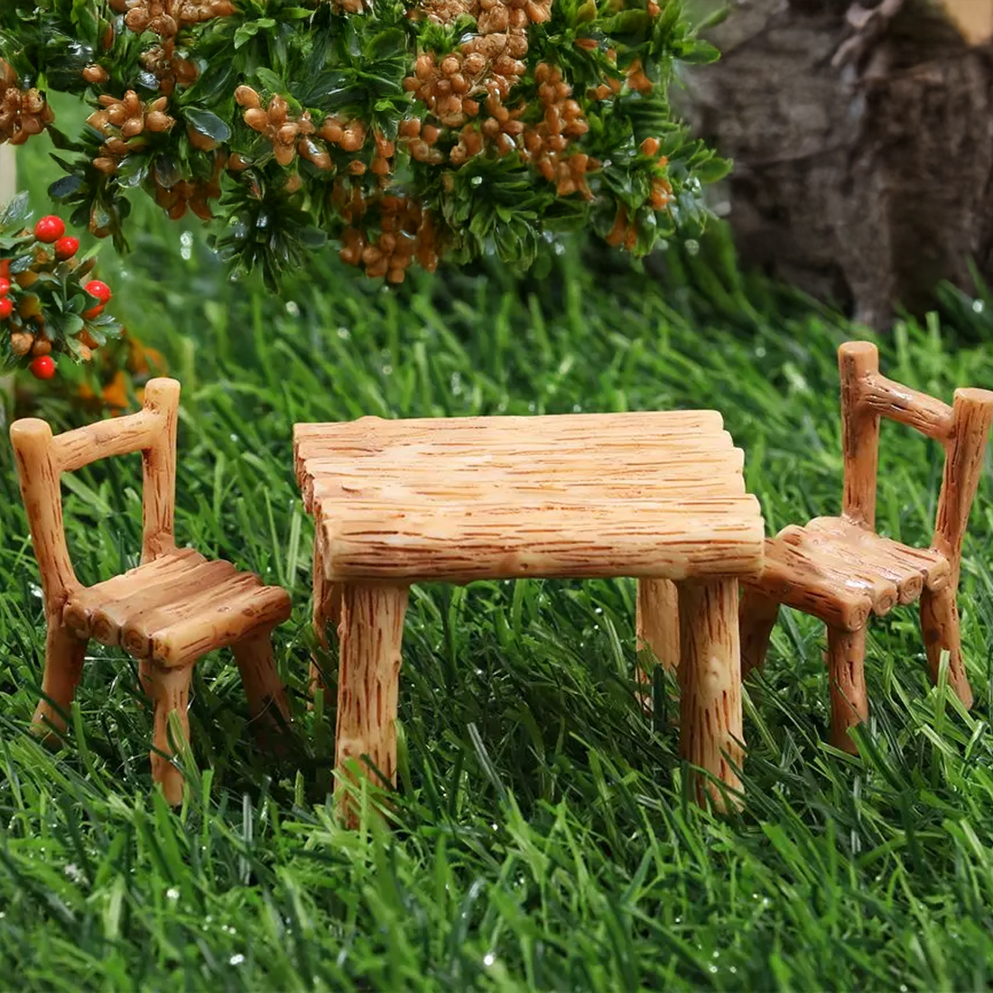 3pcs Miniature Table and Chairs Set – The Fairy Shop