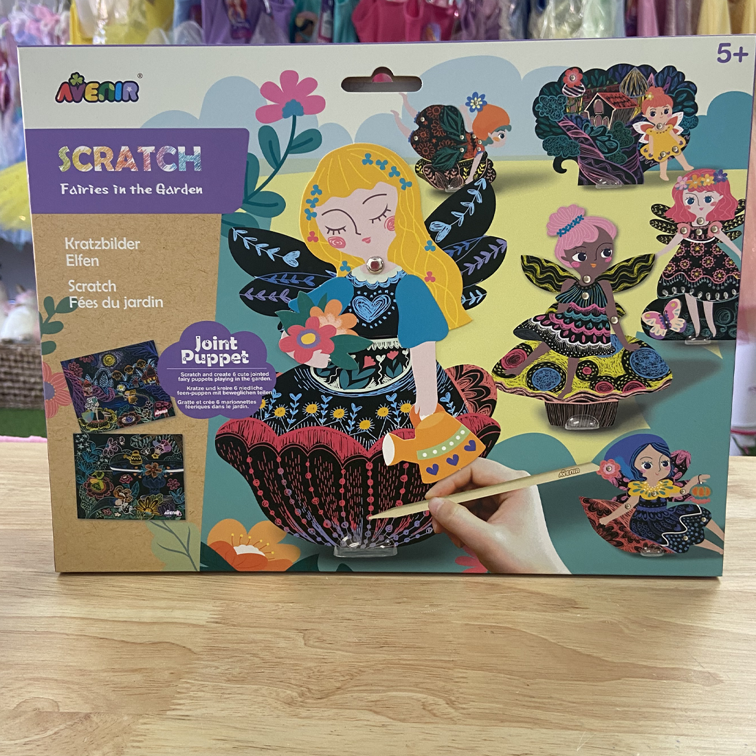 Avenir Scratch Art Joint Puppets Fairies in the Garden Kids Fun Activi ...