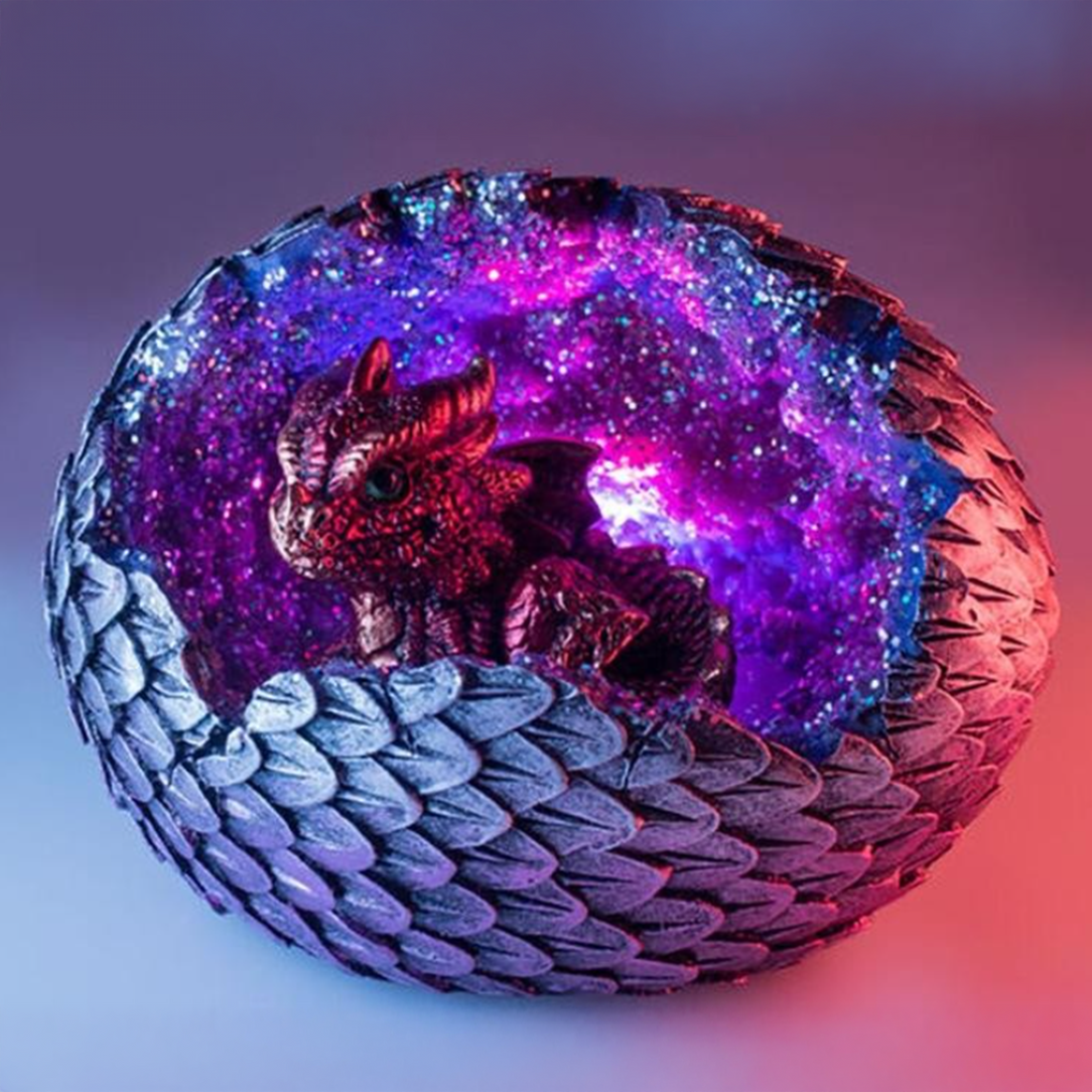 Baby Red Dragon in Crystal Egg – The Fairy Shop