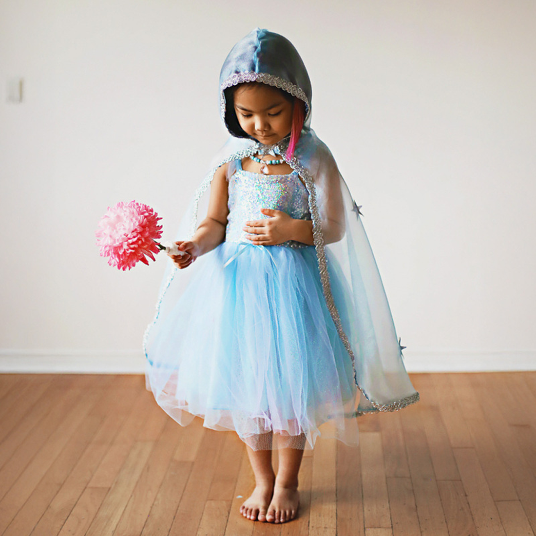 Blue & Silver Snow Queen Cape - Size 3-4 – The Fairy Shop