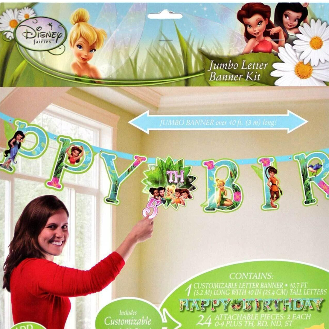 Disney Tinkerbell Fairies Jumbo Add-An-Age Banner Birthday Party Suppl ...