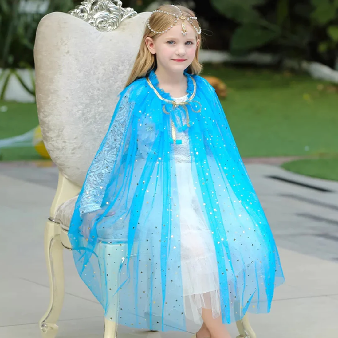 Girls Princess Blue Cape Cloak – The Fairy Shop