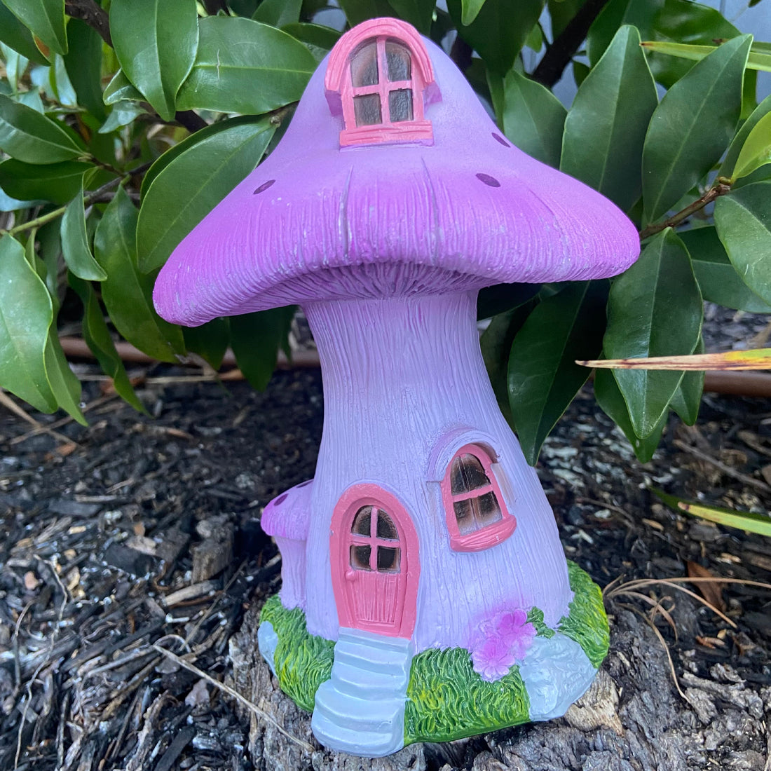Purple Mushroom Fairy Garden House – The Fairy Shop