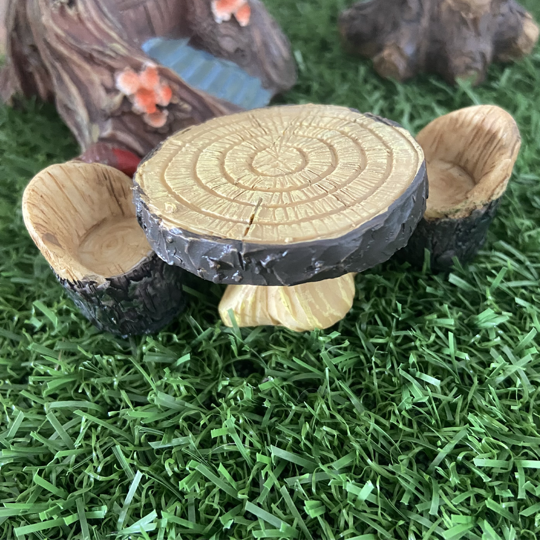 Set of 3 Rustic Fairy Garden Table and Chairs – The Fairy Shop