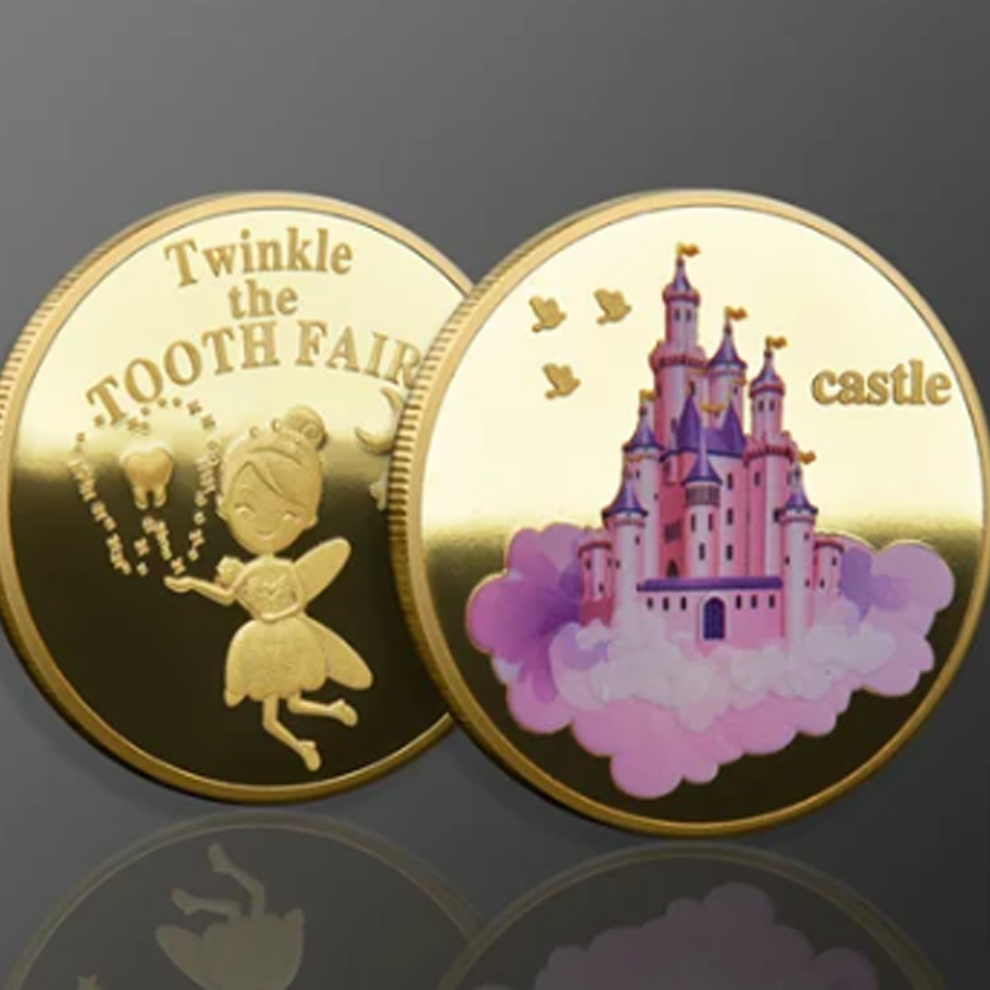 The Tooth Fairy Gold Coin Pink Castle – The Fairy Shop