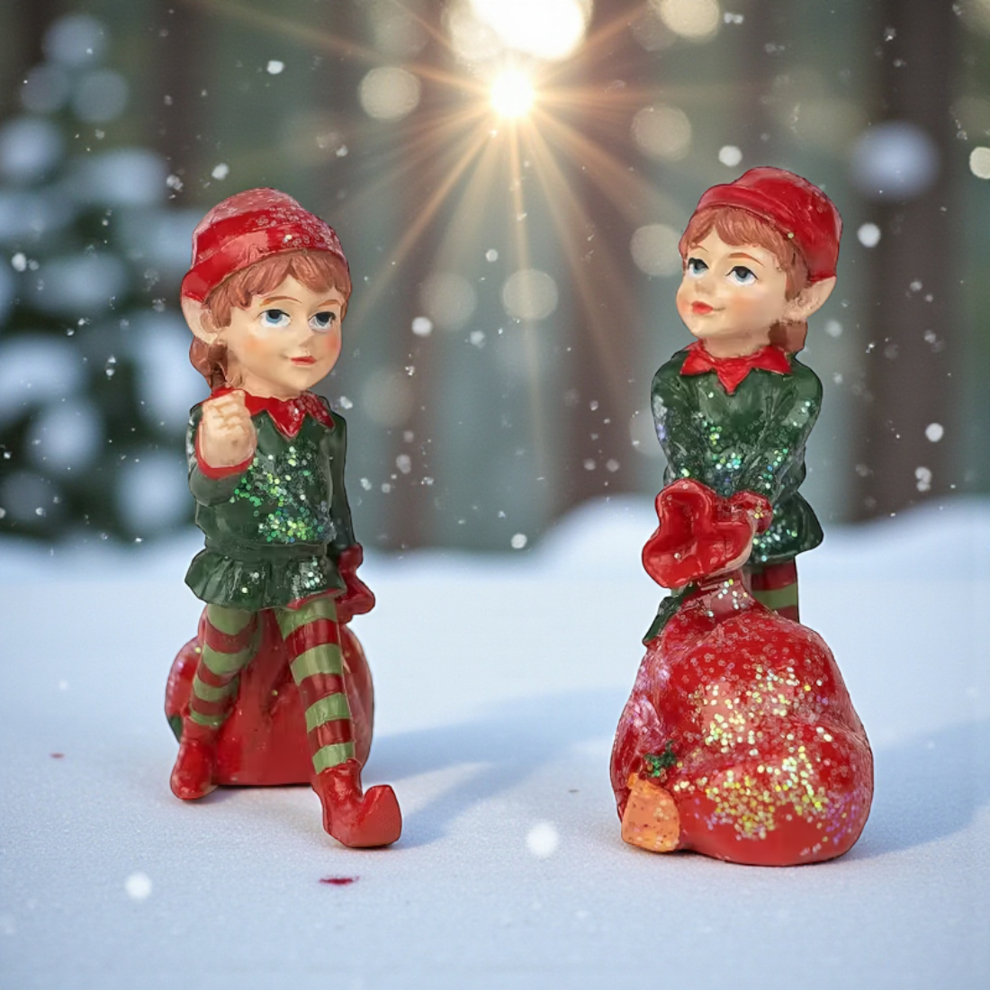 Two Christmas Elf Figurines – The Fairy Shop