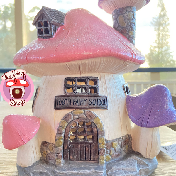 Tooth Fairy School Solar Fairy Garden House – The Fairy Shop