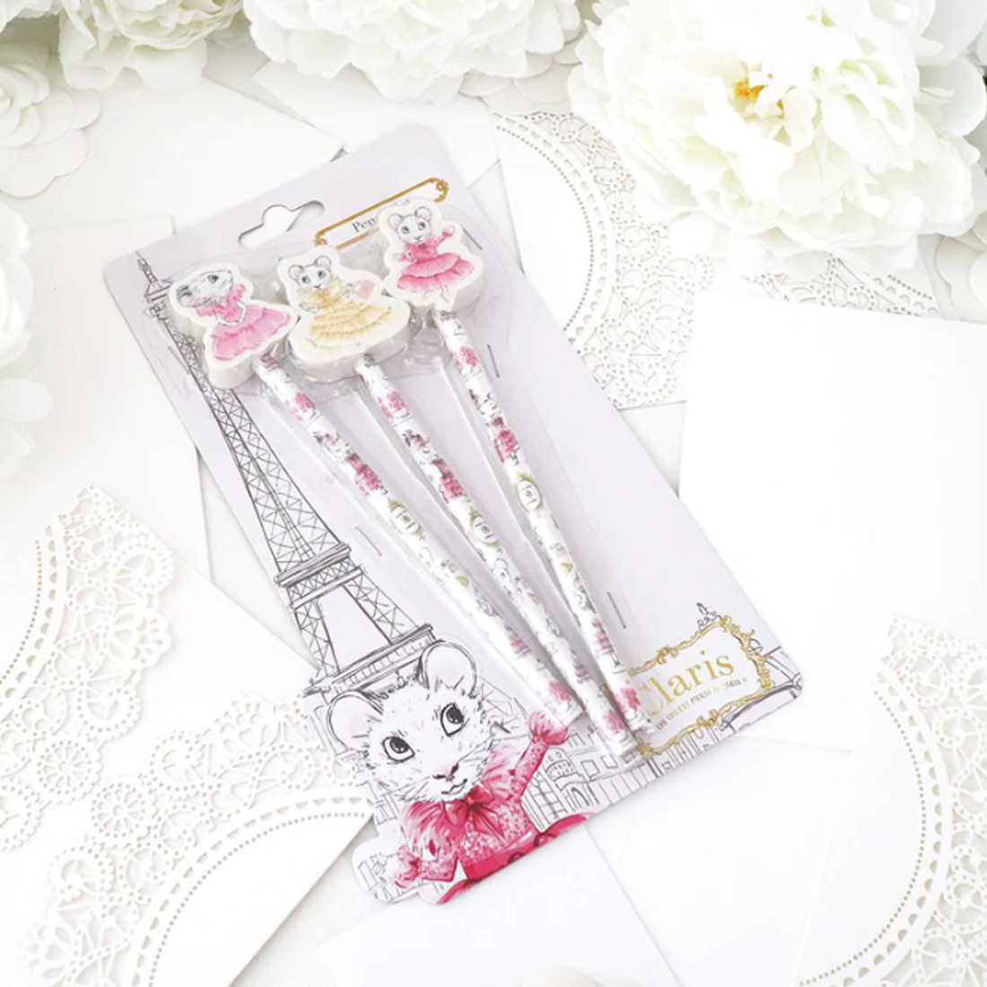 Claris The Mouse Pencils Trio with Eraser Tops – The Fairy Shop