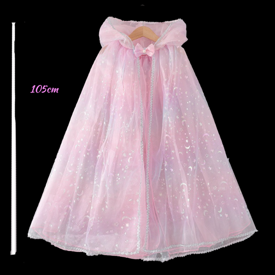 Girls Pink Princess Sequin Cape Cloak – The Fairy Shop