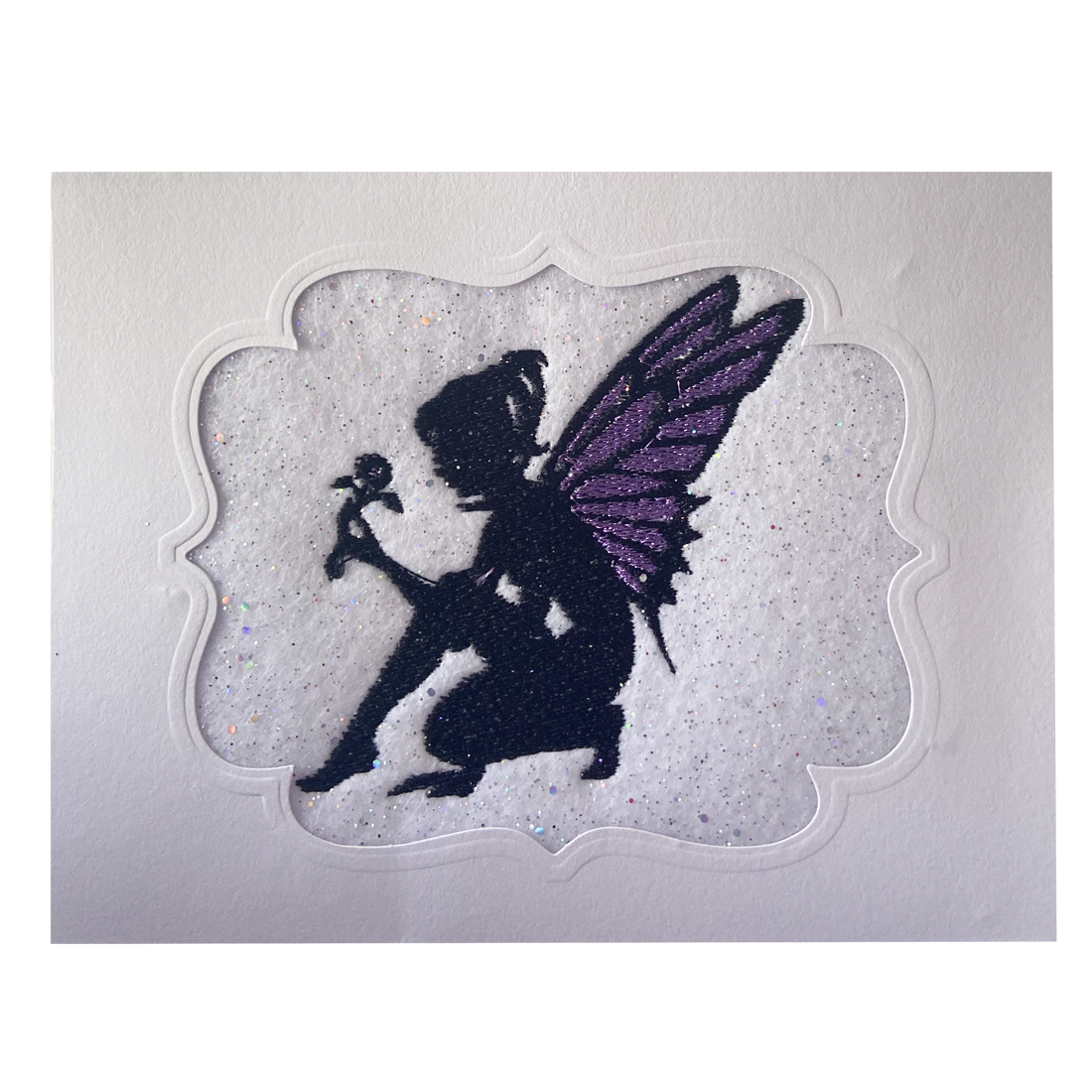 Kneeling Fairy with Flower Handmade Card and Envelope – The Fairy Shop
